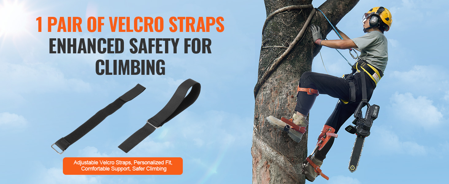 VEVOR Tree Climbing Spikes, 1 Pair Alloy Steel Climbing Spurs, 350lbs ...