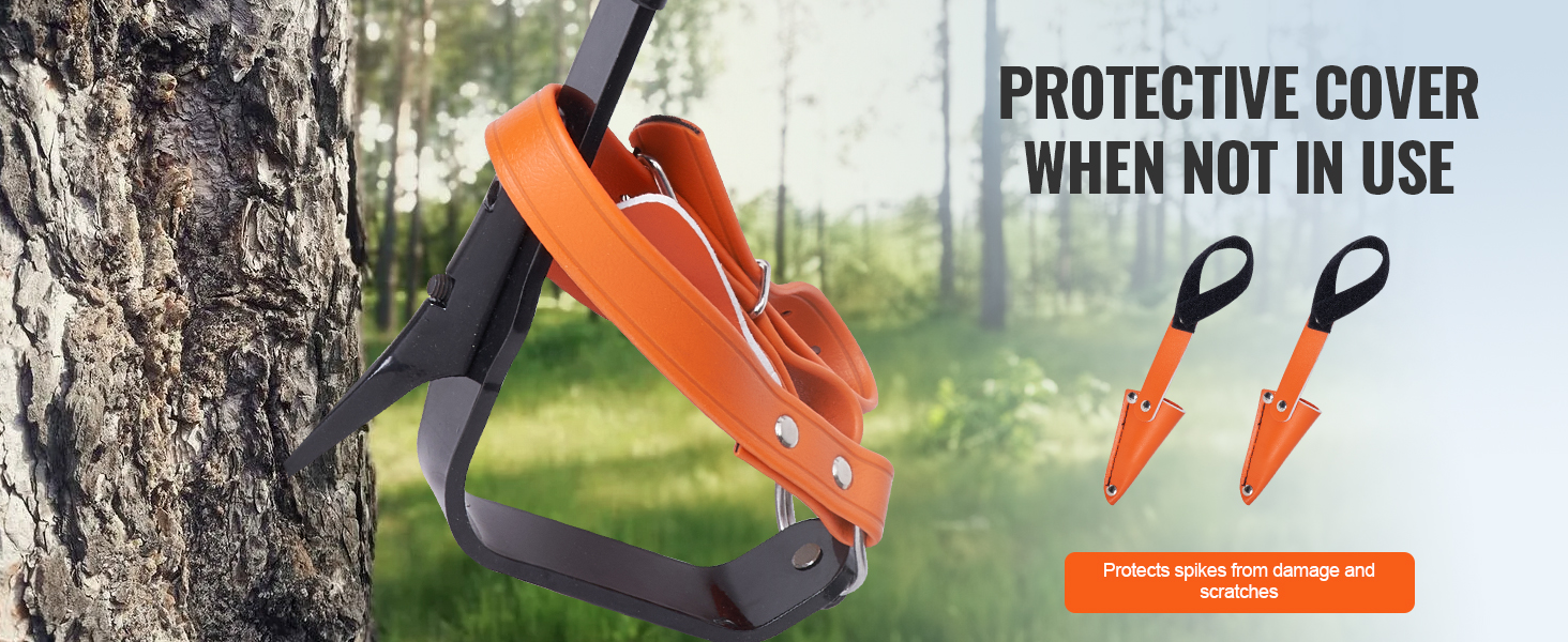 VEVOR Tree Climbing Spikes, 1 Pair Alloy Steel Climbing Spurs, 350lbs ...