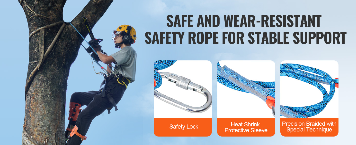 VEVOR Tree Climbing Spikes Set, 1 Pair Alloy Steel Climbing Spurs with ...