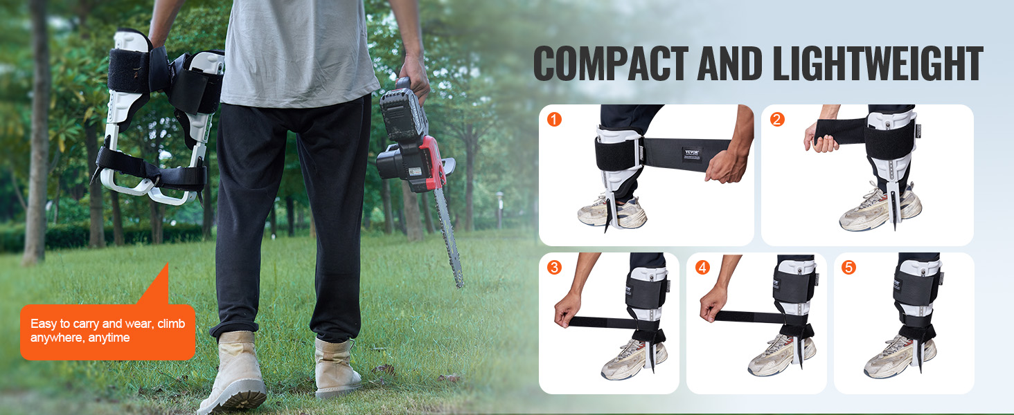 VEVOR Tree Climbing Spikes, 1 Pair Aluminum Climbing Spurs, 350lbs Load ...