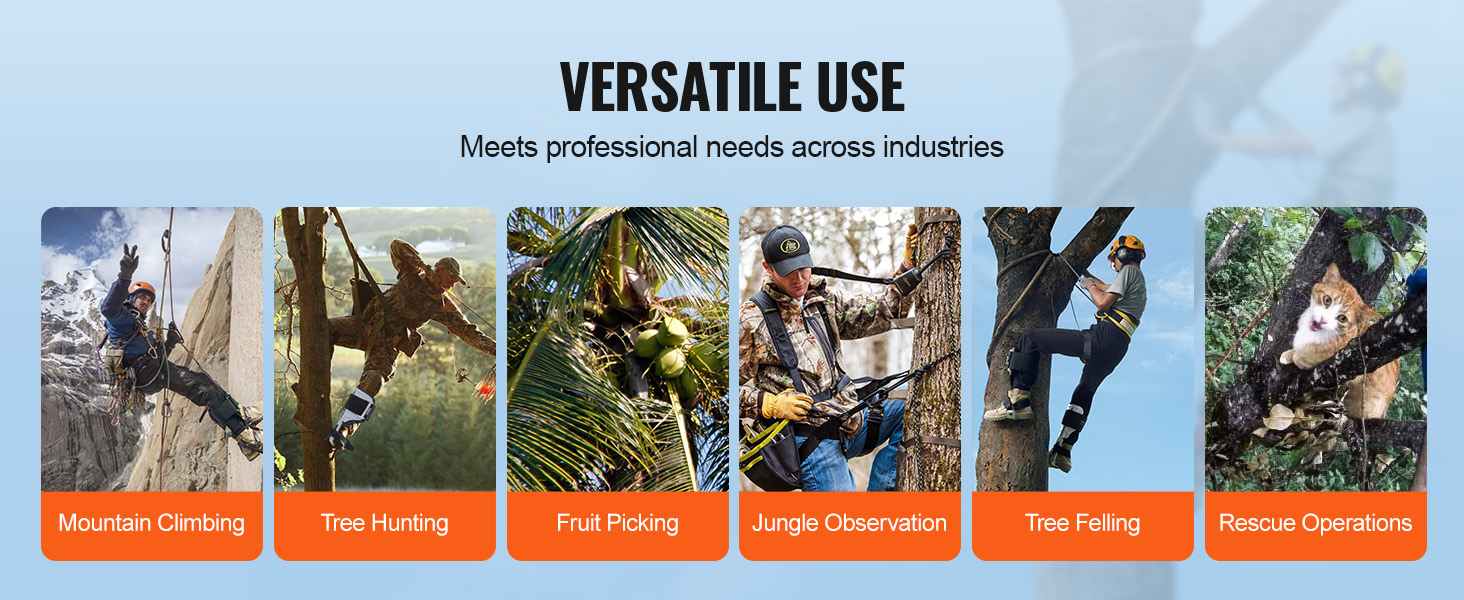 VEVOR Tree Climbing Spikes, 1 Pair Aluminum Climbing Spurs, 350lbs Load ...