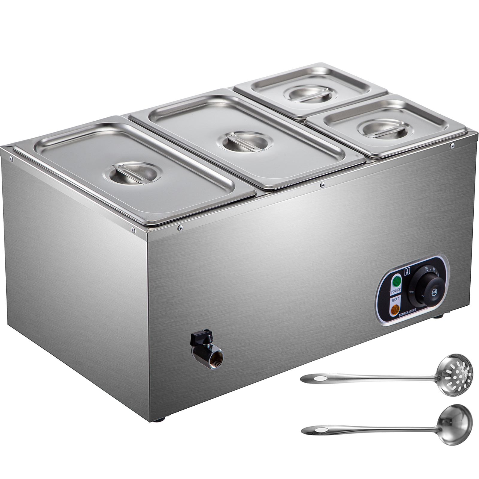 Vevor Commercial Food Warmer Bain Marie Stainless Steel Buffet Food ...