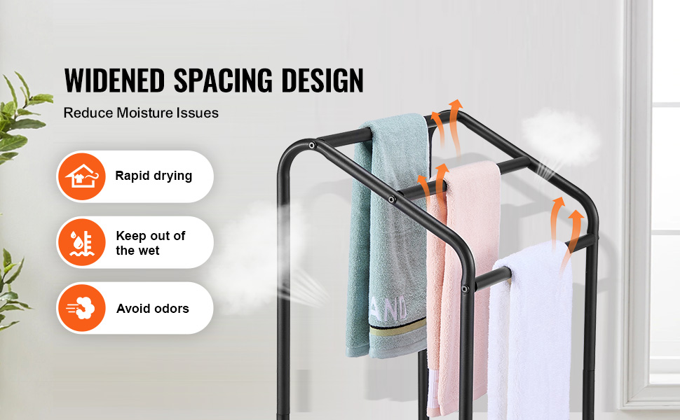 Towel Rack 3 Bars Outdoor Towel Holder with Bottom Storage for Pool Spa ...