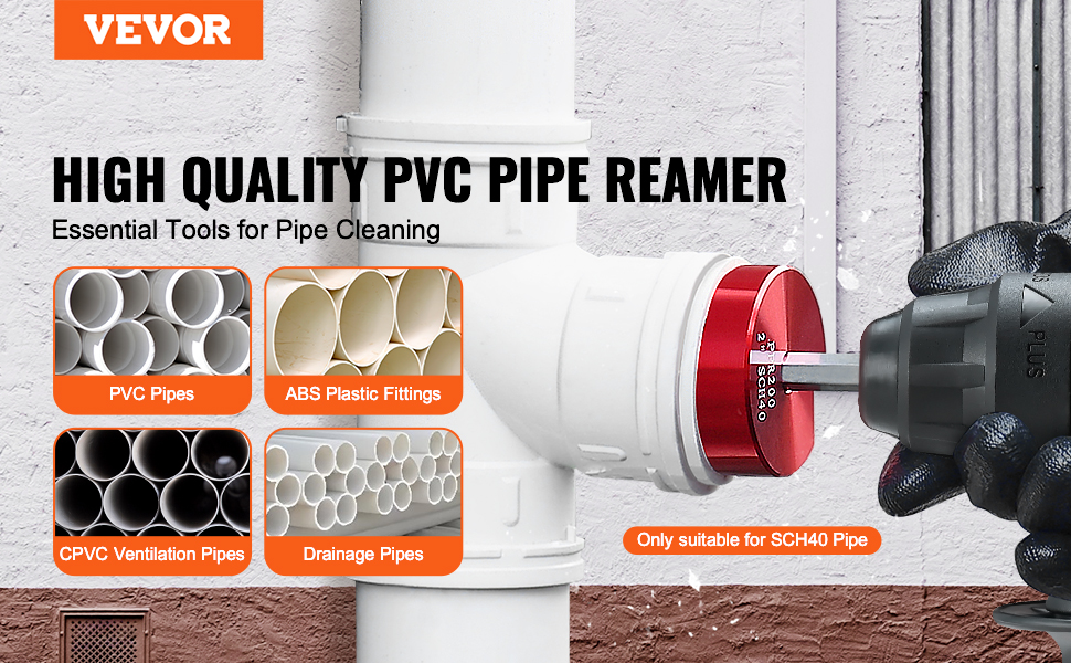 2 In PVC Pipe Reamer Tool Pipe Fitting Saver of Aluminum Alloy for SCH 40 | VEVOR US