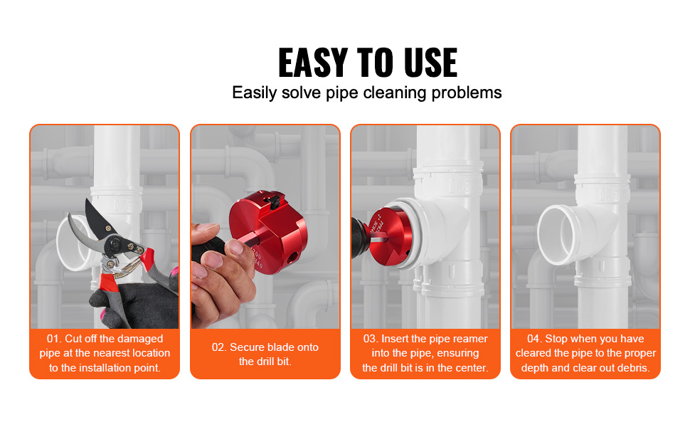 VEVOR 2 In PVC Pipe Reamer Tool Pipe Fitting Saver of Aluminum Alloy ...