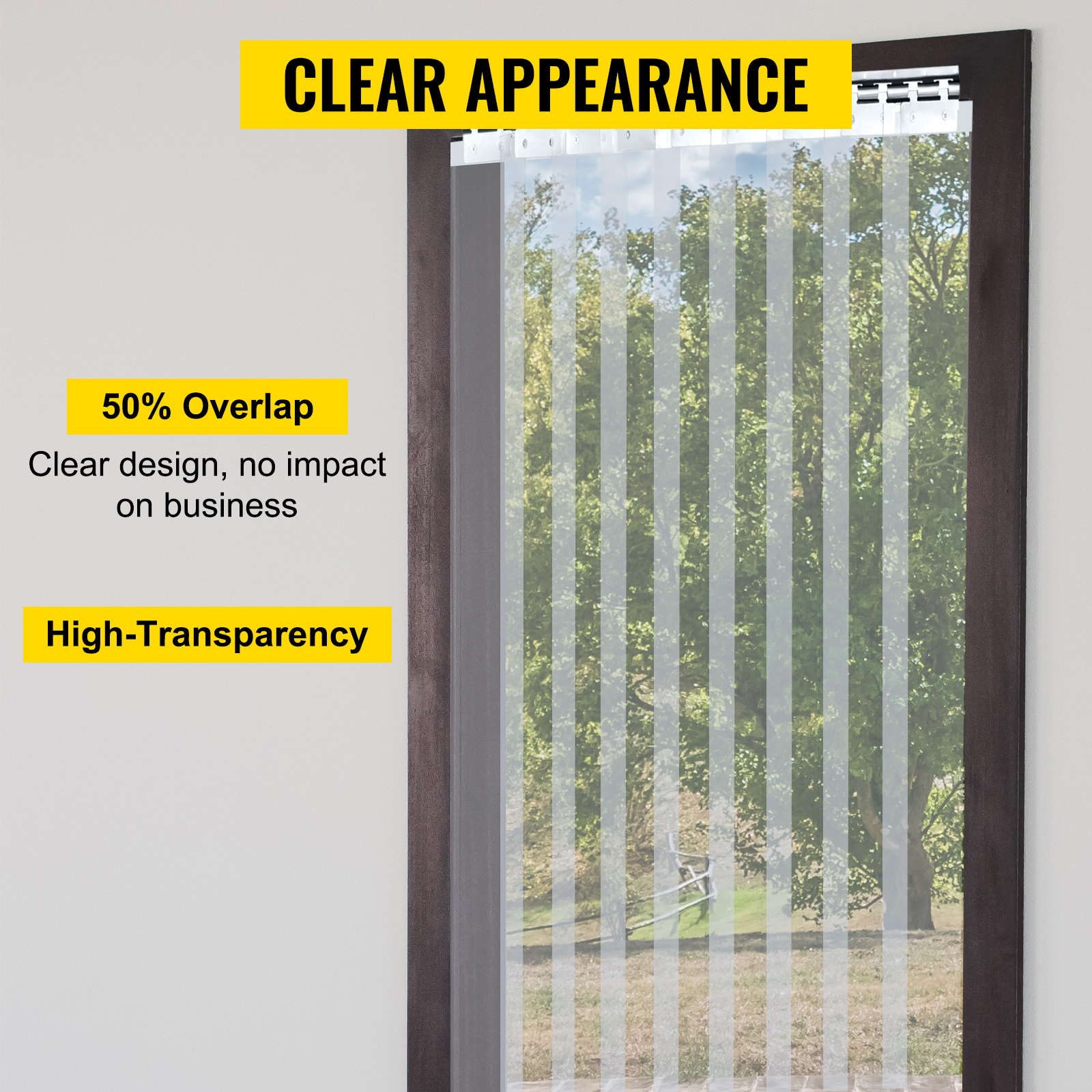 VEVOR 12PCS PVC Strip Curtain 48in (4ft) Width x 96in (8ft) Hight ...