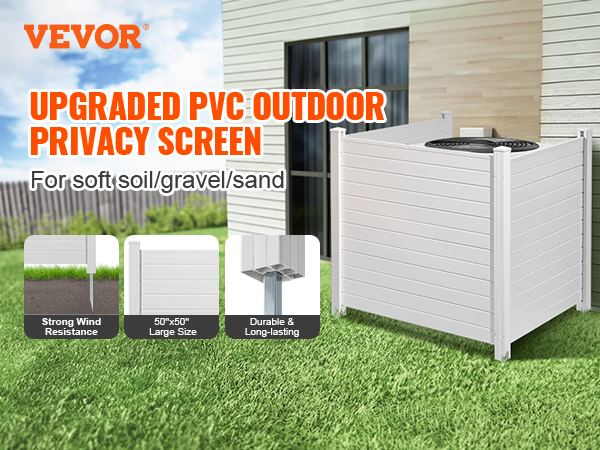 VEVOR Outdoor Privacy Screens, 50" W x 50" H Air Conditioner Fence ...