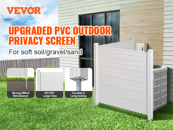 VEVOR Outdoor Privacy Screens, 50" W x 50" H Air Conditioner Fence ...