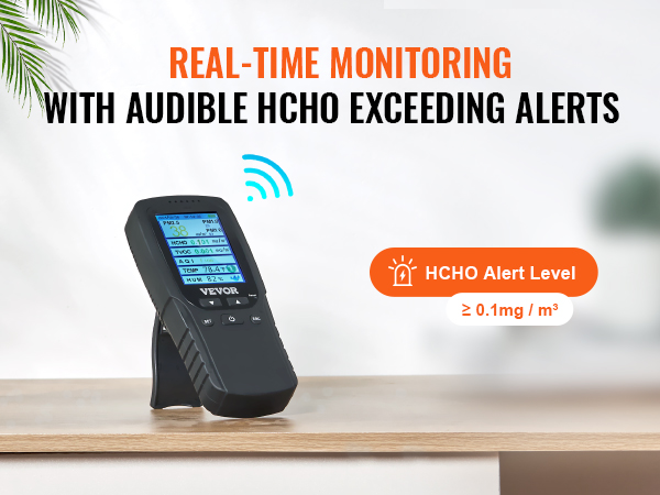 VEVOR Air Quality Monitor 8-IN-1, Professional PM2.5 PM10 PM1.0 ...