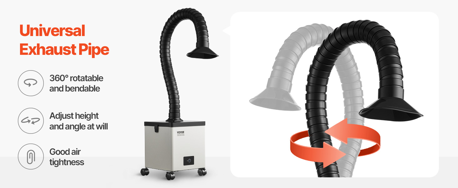 VEVOR Extractor de Humos de Soldadura 85 W con Mangueras Dobles ...