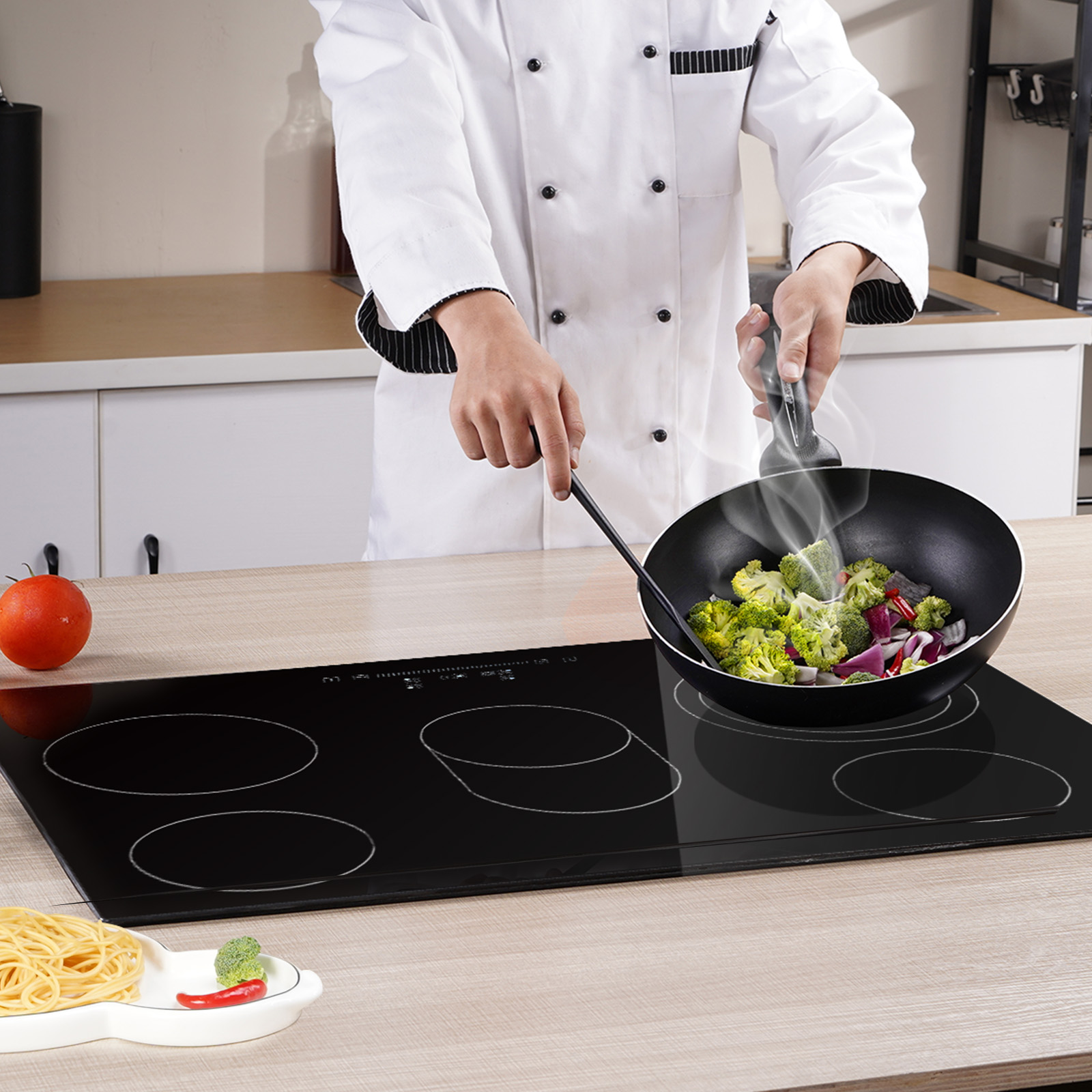 12/24/30/36 in Electric Cooktop Induction Cooktop Ceramic Glass Stove ...