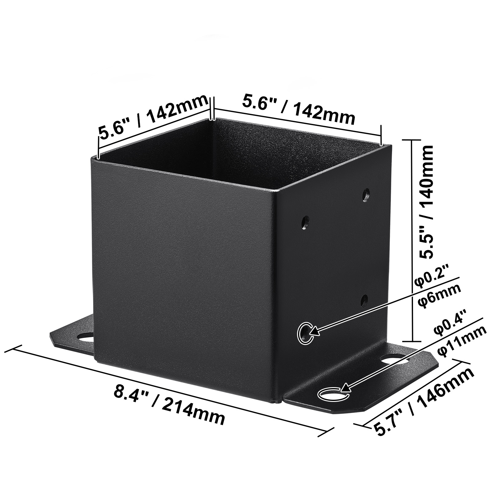 VEVOR 152.4x152.4 Post Base 4 Pcs, Inner Size 142x142 Post Base ...