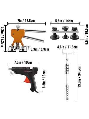 VEVOR Paintless Dent Removal Rods, 68 PCS Paintless Dent Repair Tools ...