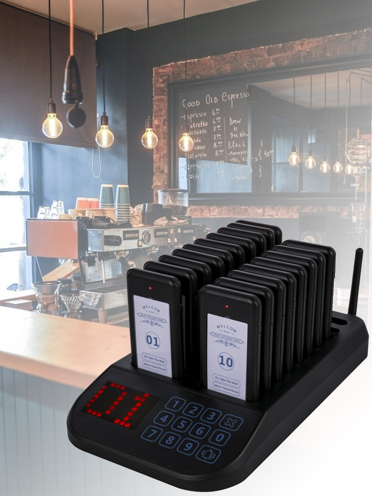 VEVOR F103 Restaurant Pager System 18 Pagers, Max 98 Beepers Wireless ...