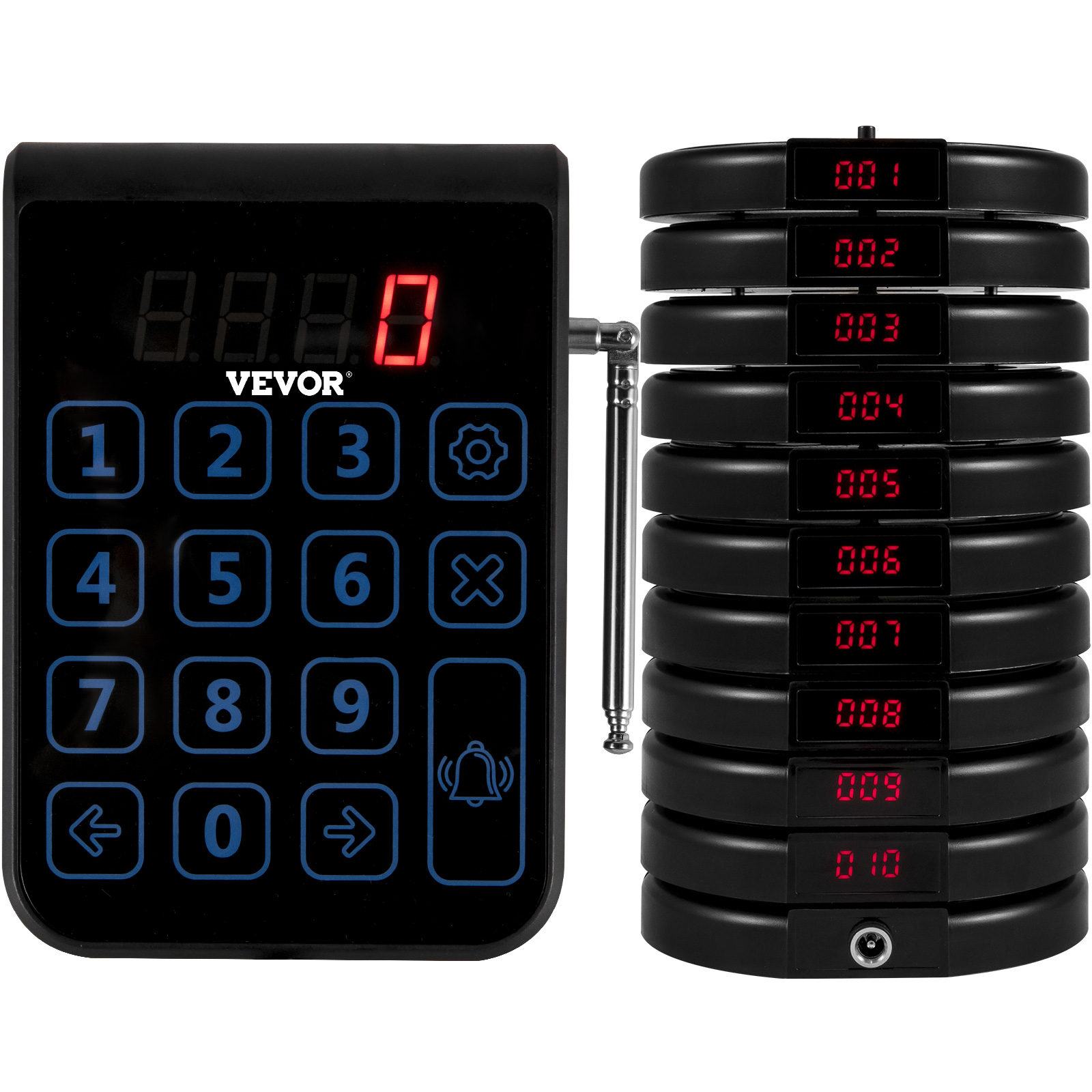 VEVOR R100 Restaurant Pager 10 Coasters Wireless Paging System with ...