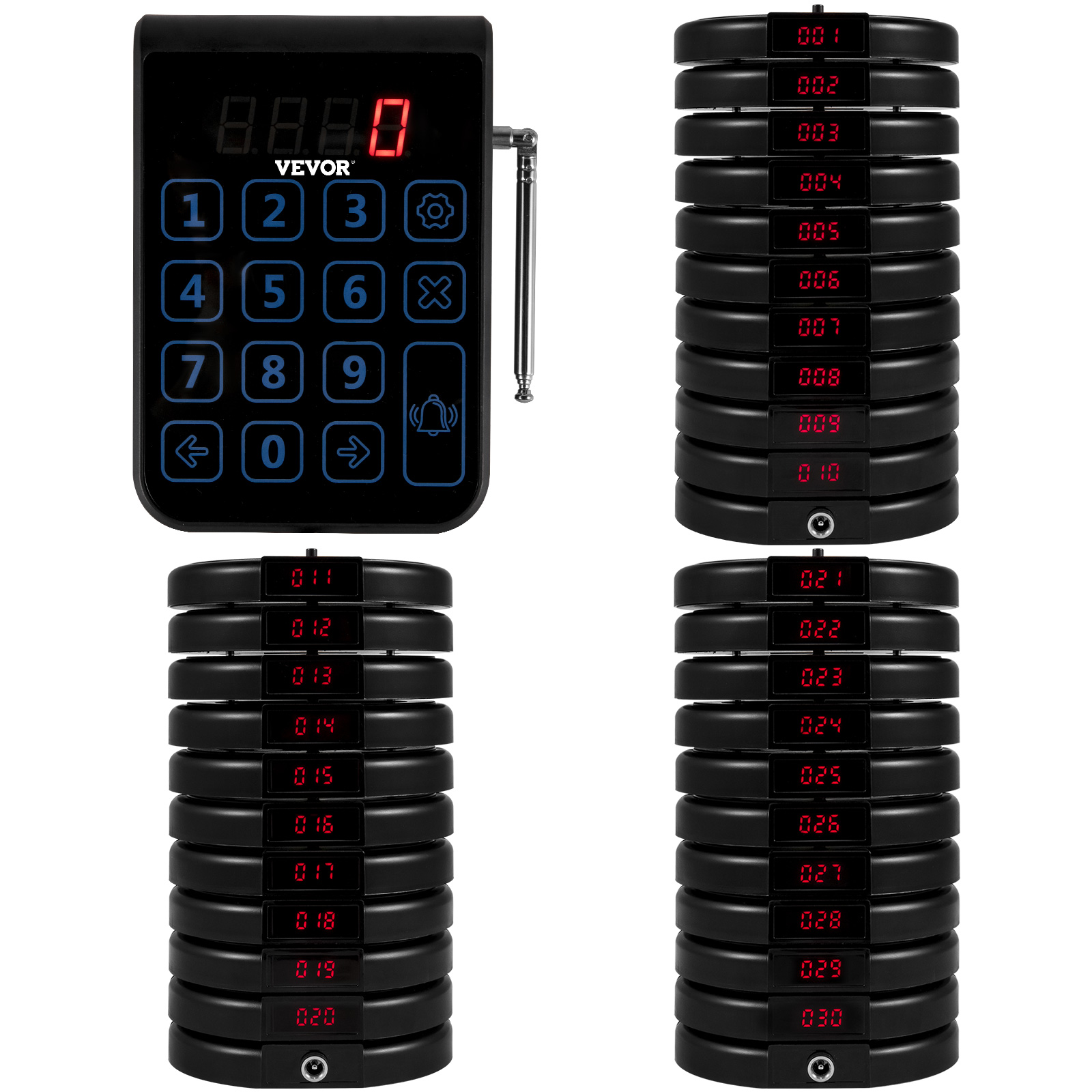 VEVOR R100 Wireless Calling System, Restaurant Pager System 30 Pagers ...