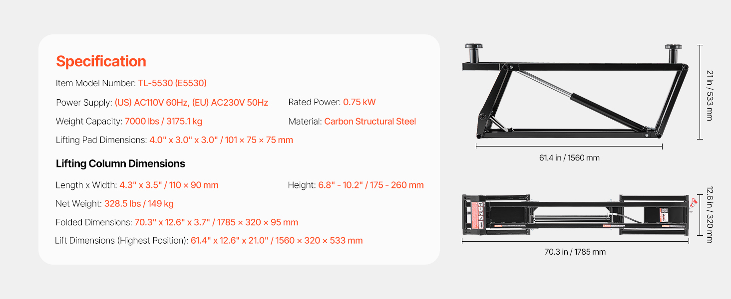 7000 lbs Car Lift Adjustable Car Lifts with Remote Control for Home ...