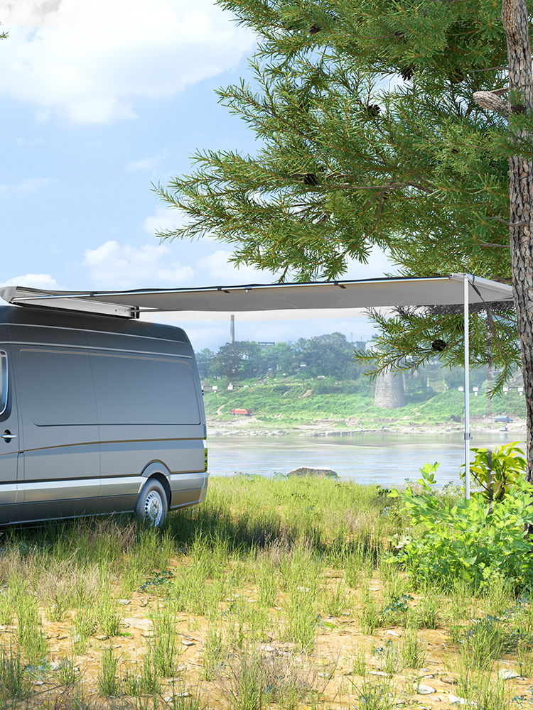 VEVOR Car Side Awning, 6.5'x10', Pull-Out Retractable Vehicle Awning ...