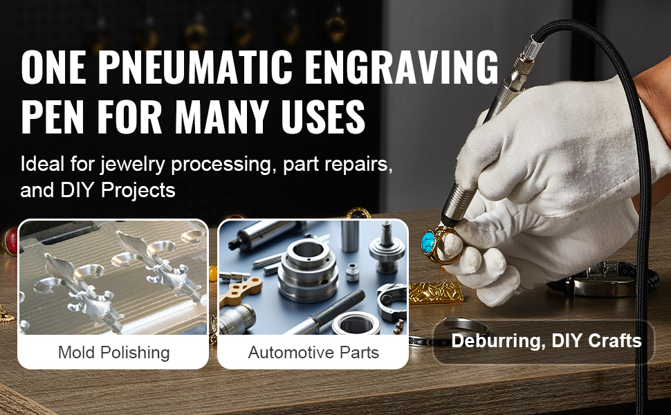 VEVOR Pneumatic Engraving Pen Air Scribe 1/4" Micro Grinder Pencil ...
