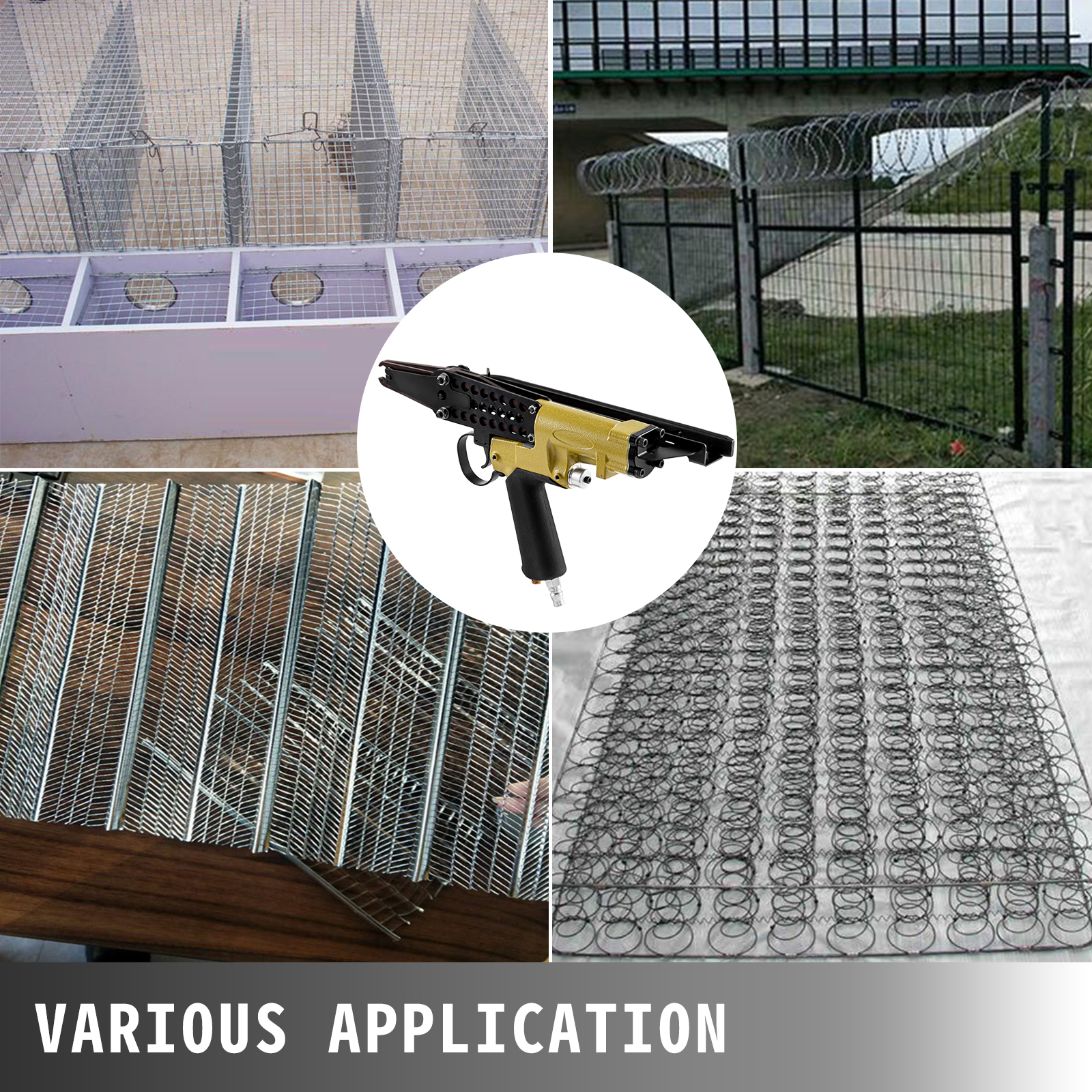 VEVOR Hog Ring Stapler SC77XE Pneumatic Hog Ring Plier 1/4'' NPT C Ring ...