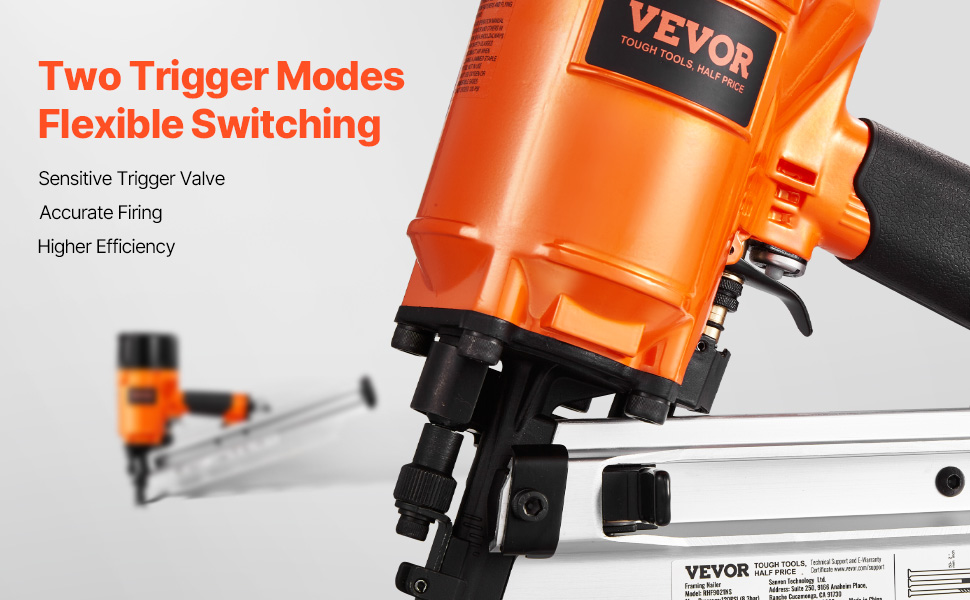 Framing Nailer 2" to 3-1/2" 21° Full Round Head Pneumatic Nail Gun 80 ...