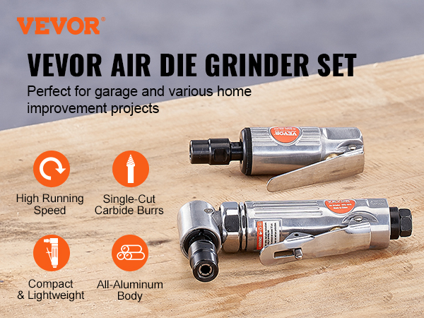 VEVOR Air Die Grinder Kit, Right Angle and Straight Die Grinder Combo ...
