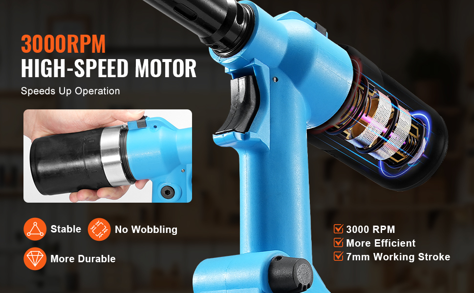 VEVOR Pneumatic Air Riveter Heavy Duty Rivet Gun Tool Kit 13 Size Nose ...