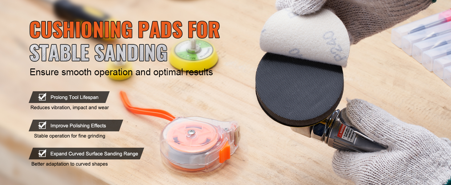 VEVOR 58PCS Air Sander Kit 1/2/3in Random Orbital Air Sander Polisher ...