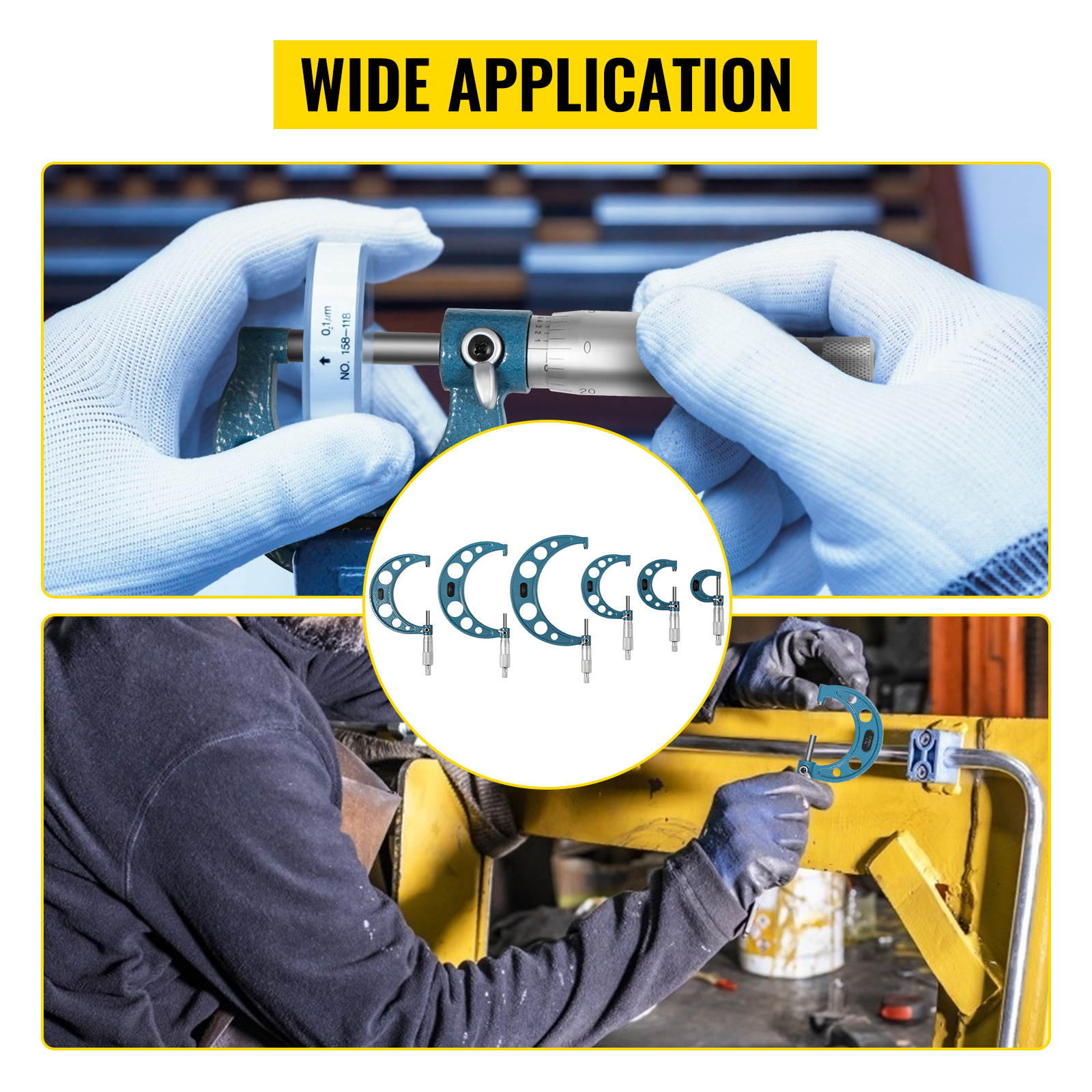 VEVOR Outside Micrometer Set, 0-6" Machinist Micrometer, 0.0001 ...