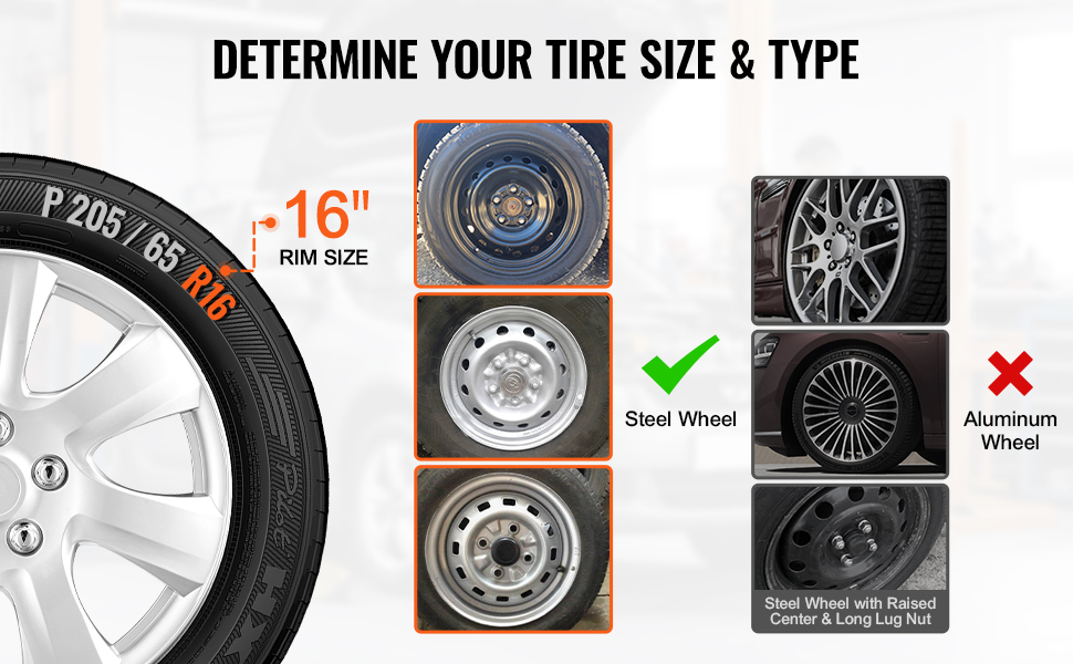 VEVOR 16" Wheel Rim Cover Hubcaps Set of 4 Sturdy Hubcap for All ...