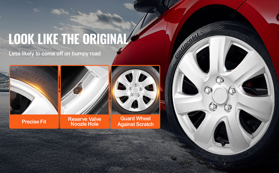 VEVOR 16" Wheel Rim Cover Hubcaps Set of 4 Sturdy Hubcap for All ...