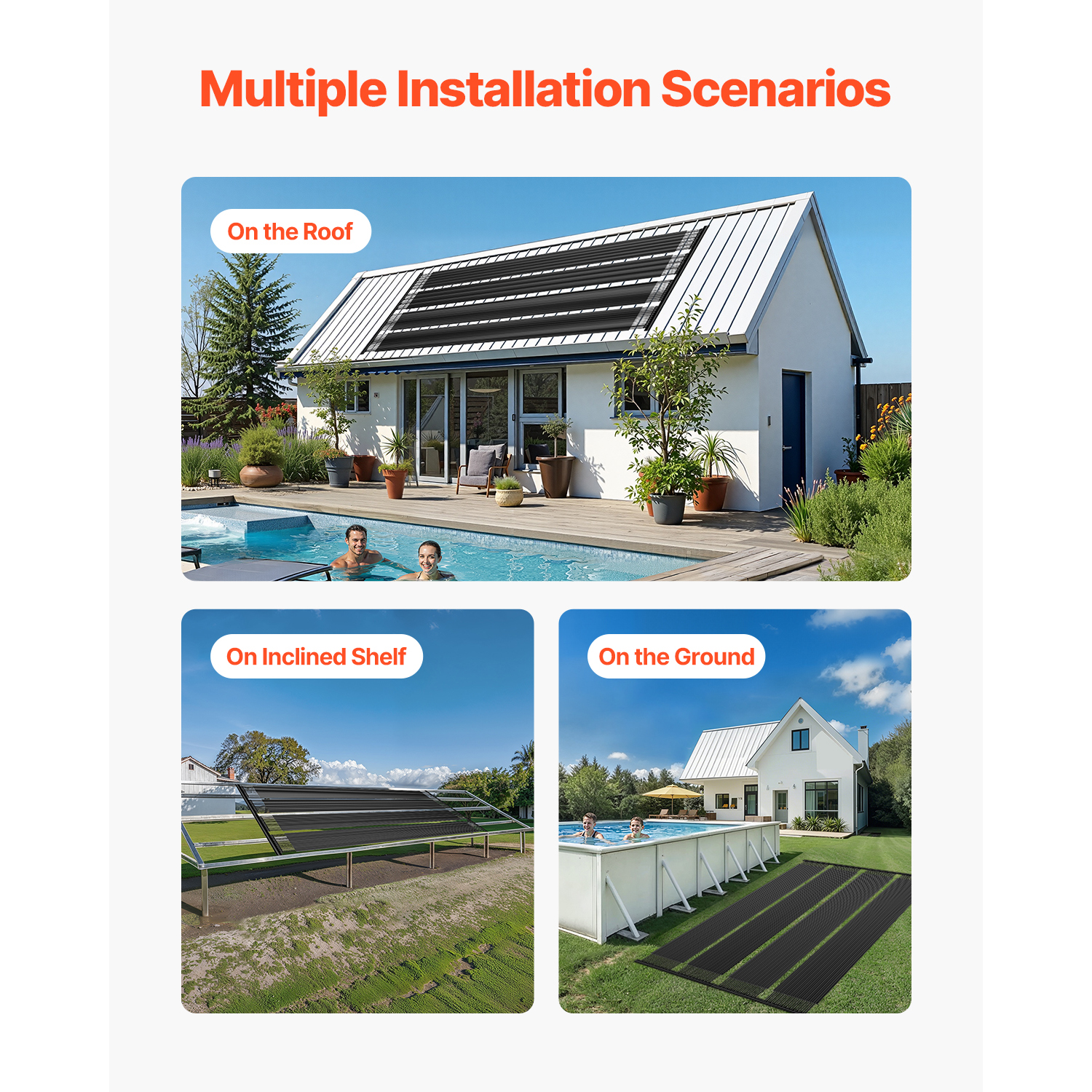 Mophorn Solar Pool Heater, 2.75 x 20 ft HDPE Solar Panels (2 Pcs ...