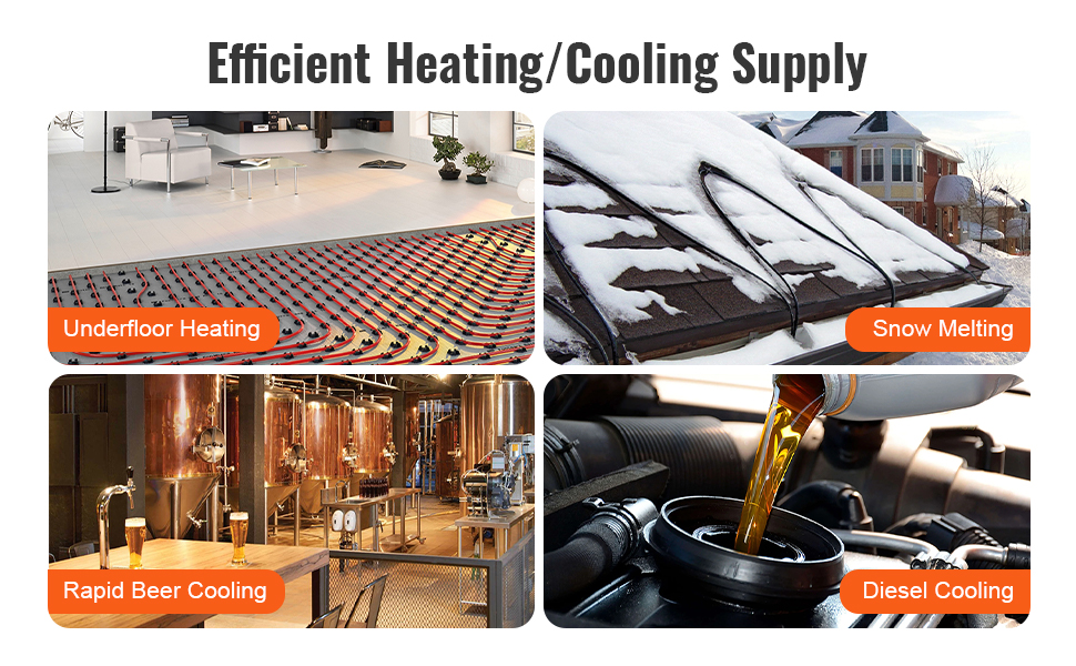 VEVOR Heat Exchanger, 5"x 12" 30 Plates Brazed Plate Heat Exchanger ...