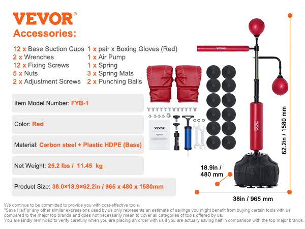 VEVOR Boxing Speed Trainer, Punching Bag with Stand, Reflex Boxing Bag ...
