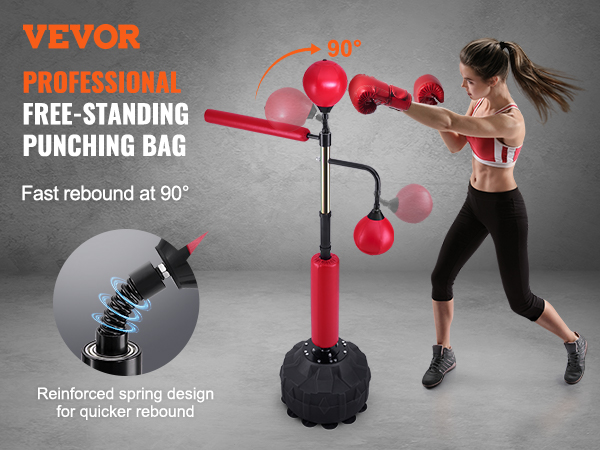 VEVOR Boxing Speed Trainer, Punching Bag with Stand, Reflex Boxing Bag ...