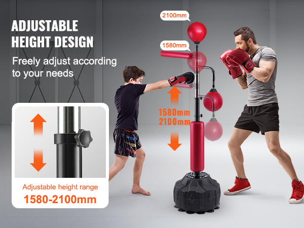VEVOR Boxing Speed Trainer, Punching Bag with Stand, Reflex Boxing Bag ...