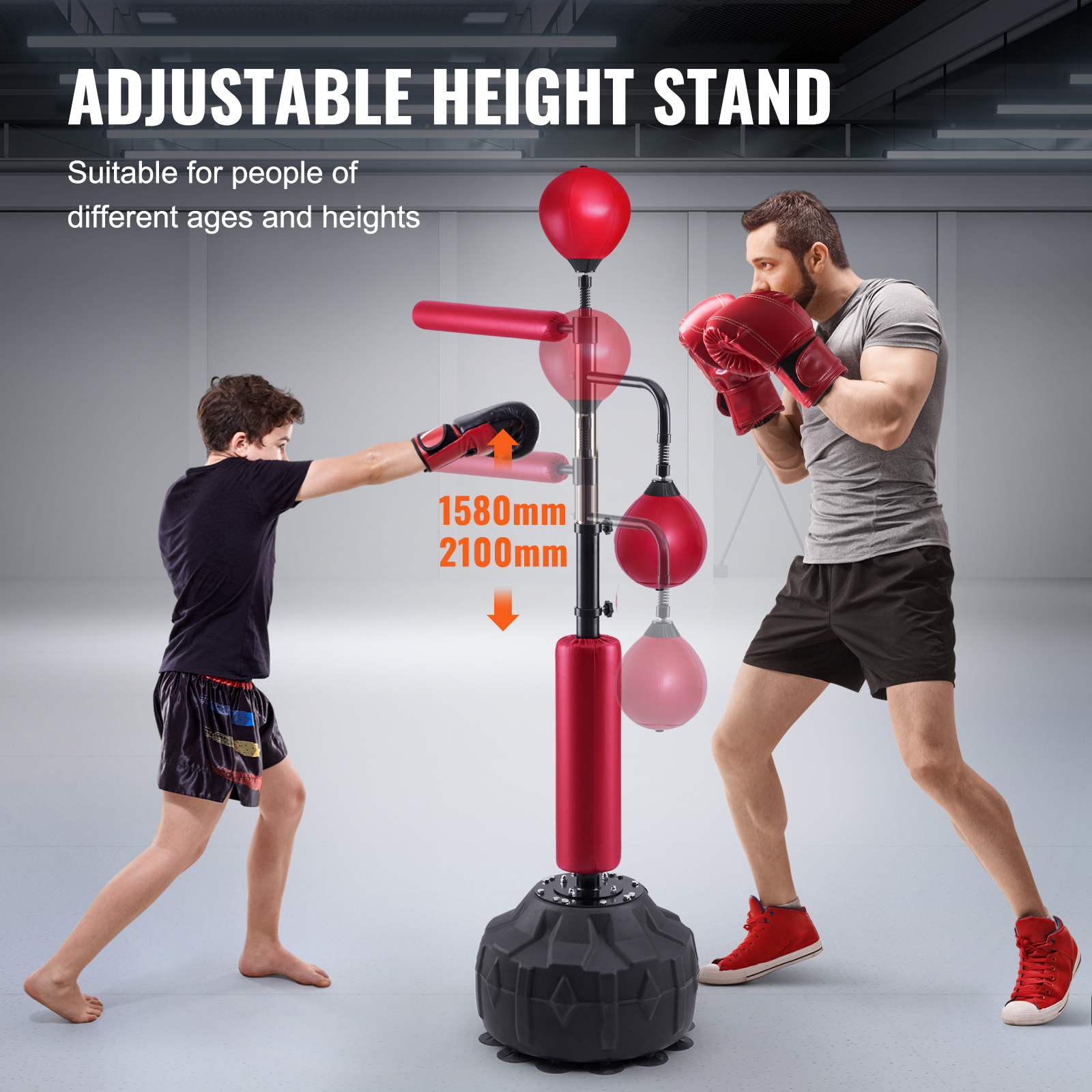 Wall Mount Boxing Spinning Bar Adjustable Reflex Speed Trainer with ...