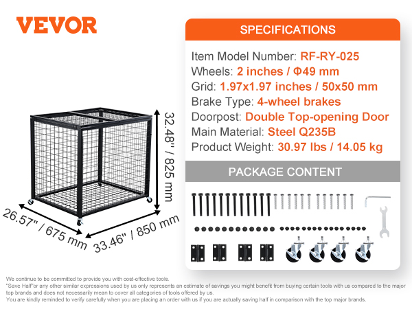 VEVOR Rolling Sports Ball Storage Cart, Lockable Basketball Cage with ...