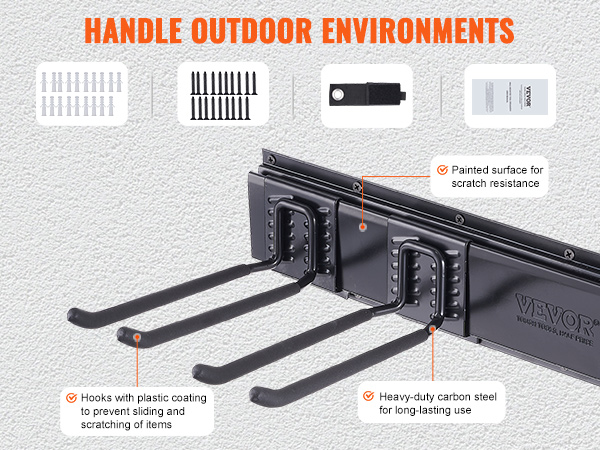 VEVOR Garage Tool Organizer, 600 lbs Max Load Capacity, Wall Mount Yard ...