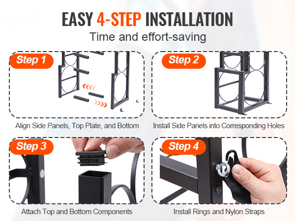 VEVOR Refrigerant Tank Rack, with 1 x 50lb, 2 x 30lb and Other 3 Small ...