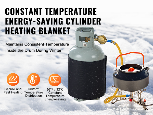VEVOR Insulated Band Style Gas Cylinder Warmer for40 lbs Gas Tanks 120W ...