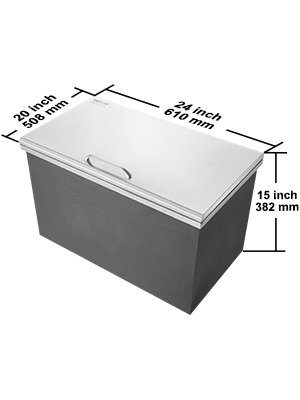 VEVOR Vaschetta per Ghiaccio da Incasso 78,37 L 610x508x382 mm ...