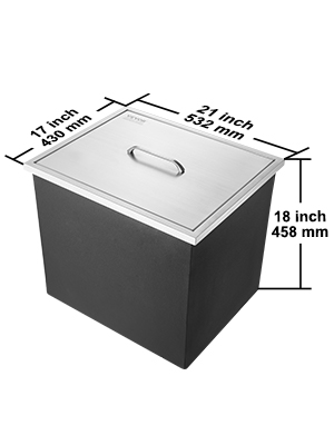 VEVOR Drop in Ice Chest, 21"L x 17"W x 18"H Stainless Steel Ice Cooler ...