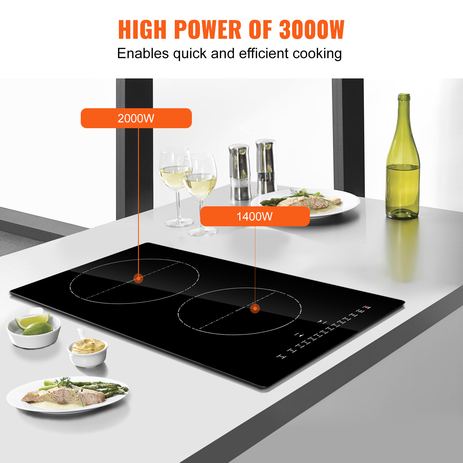 12/24/30/36 in Electric Cooktop Induction Cooktop Ceramic Glass Stove ...