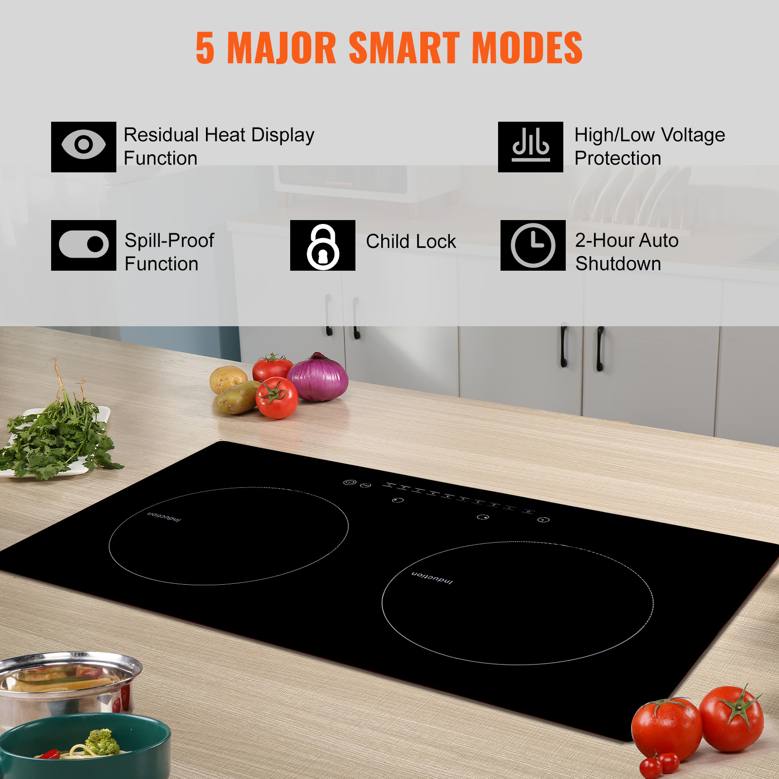 12/24/30/36 in Electric Cooktop Induction Cooktop Ceramic Glass Stove ...