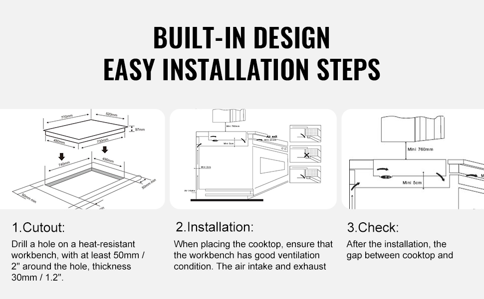 VEVOR Built-in Electric Cooktop Radiant Ceramic Cooktop 4 Burners 30 ...