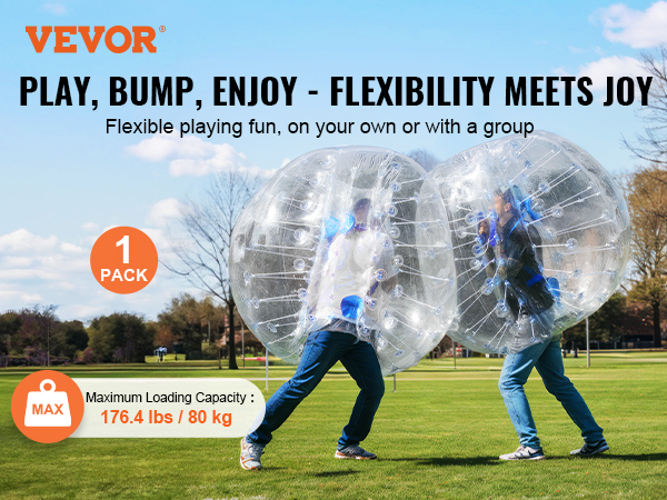 VEVOR Inflatable Bumper Ball 1-Pack, 4FT/1.2M Body Sumo Zorb Balls for ...