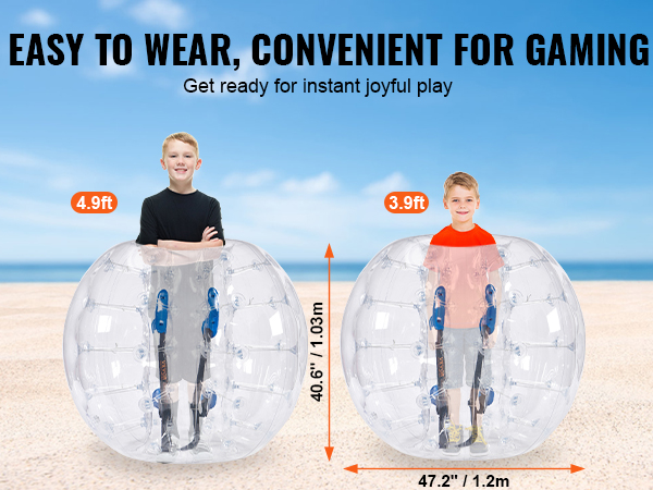 VEVOR Inflatable Bumper Ball 1-Pack, 4FT/1.2M Body Sumo Zorb Balls for ...