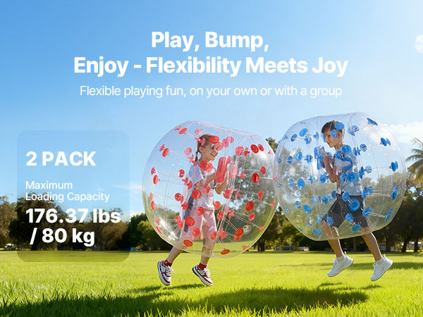 VEVOR Inflatable Bumper Balls 2-Pack, 4FT/1.2M Body Sumo Zorb Balls for ...