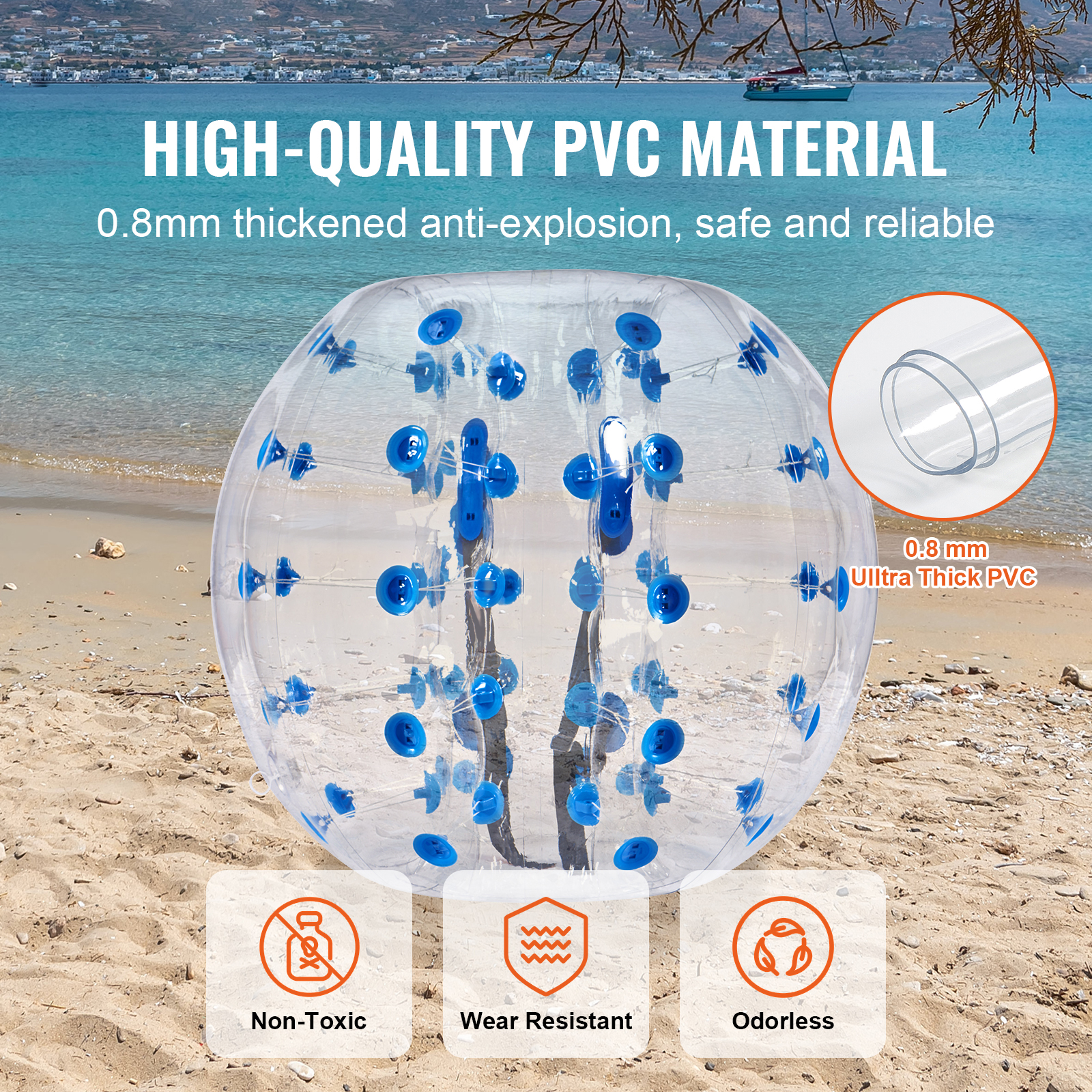 Mophorn 1-Pack Inflatable Bumper Ball, 4FT/1.2M Sumo Zorb Ball for ...